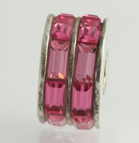 NEW Chamilia Bead Charm - Sterling Silver Double Baguette Pink 2083 ...