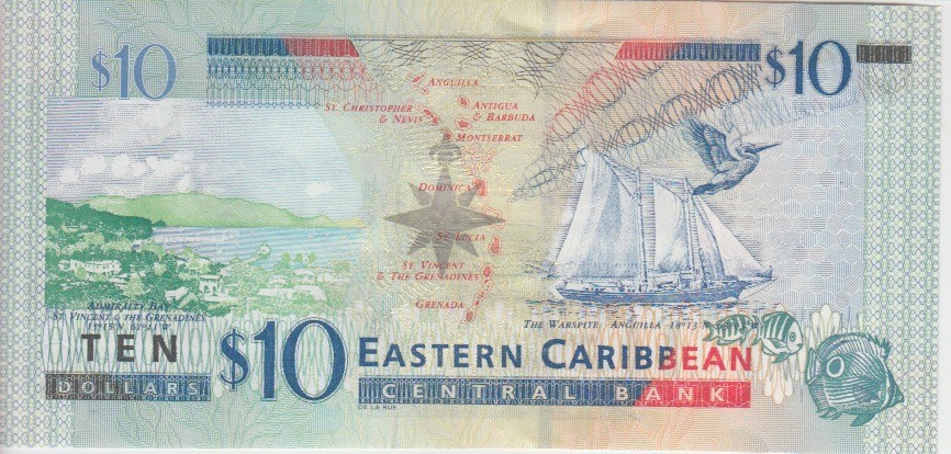 EAST Eastern Caribbean -St.Vincent & The Grenadines P.43v 10 Dollars ...