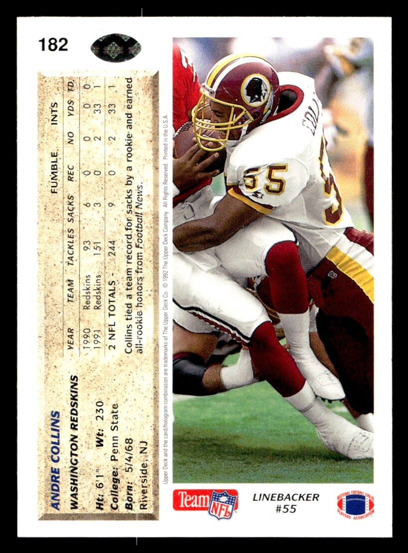 1992 Upper Deck - #182 Andre Collins for sale online | eBay