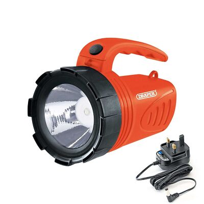 Rechargeable Spotlight Torch 3w Li-ion 200 Lumen Brightness Draper ...
