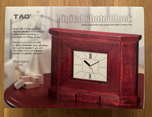 Tao Electronics Tabletop Digital Photo Clock Mahogany 83001 | eBay