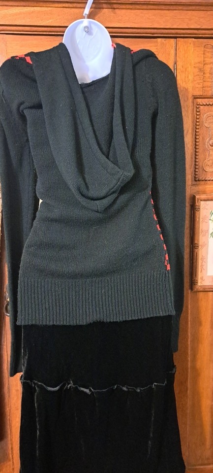 Vtg y2k ABBEY DAWN Avril Lavigne checkerboard acrylic hooded long ...