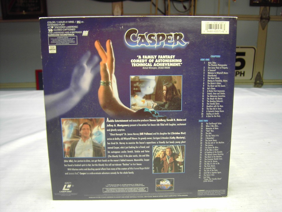 CASPER SEEING IS BELIEVING MCA Universal Home Video Laser disc LETTER ...