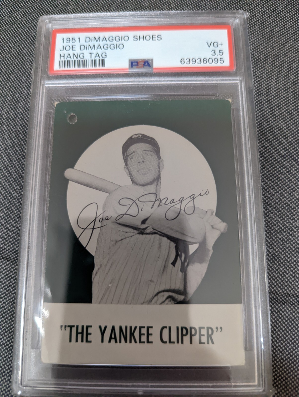 1951 DiMaggio Shoes Hang Tag Joe DiMaggio PSA 3.5 New York Yankees HOF ...