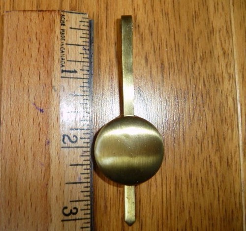 Small Clock Adjustable Brass Pendulum 1 Inch dia. Bob, 3 1/8 Inch Long ...
