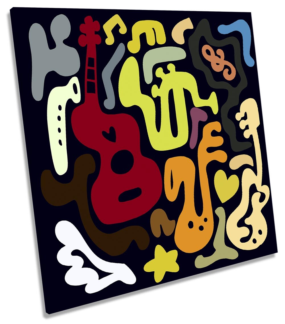 Funky Jazz Music Design Picture CANVAS WALL ART Print Square Multi ...