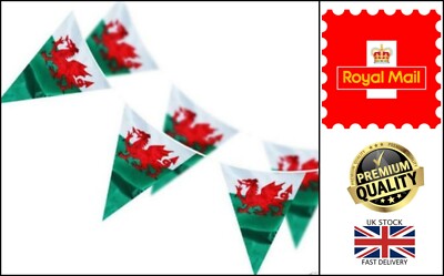 New 33ft Wales Welsh Dragon Cymru Am Byth Triangle Flags St David Party ...