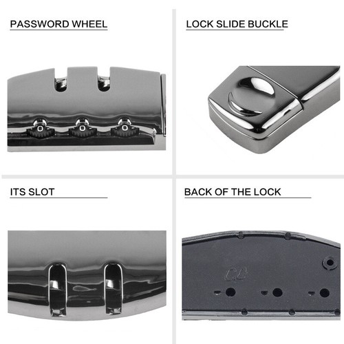 Simple Back 3 Digit Combination Suitcase Padlock Reset Luggage Lock ...