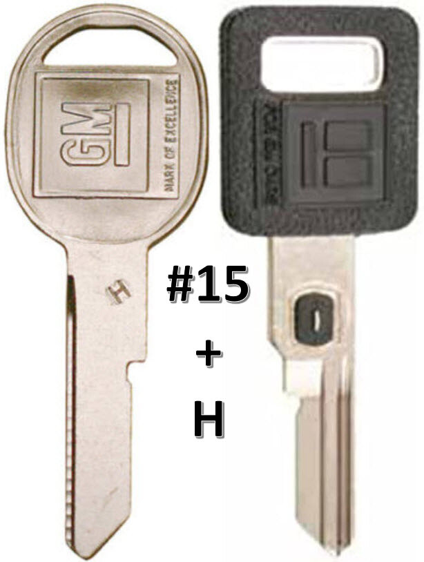 For GM Single Sided VATS Ignition Key #15 + Doors/Trunk GM OEM "Coined ...