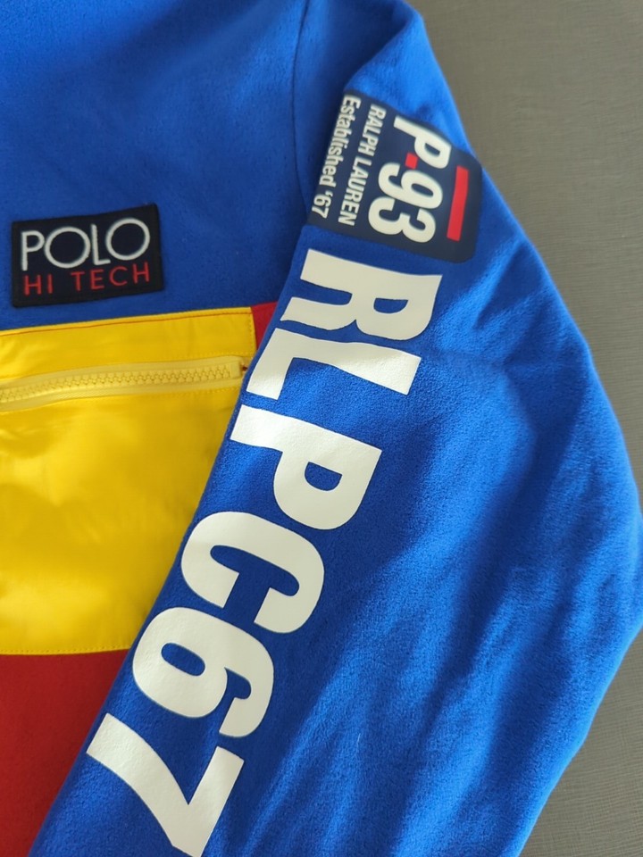 Polo Ralph Lauren Hi Tech Fleece Colorblock Snap Pullover RLPC67 P-93 ...