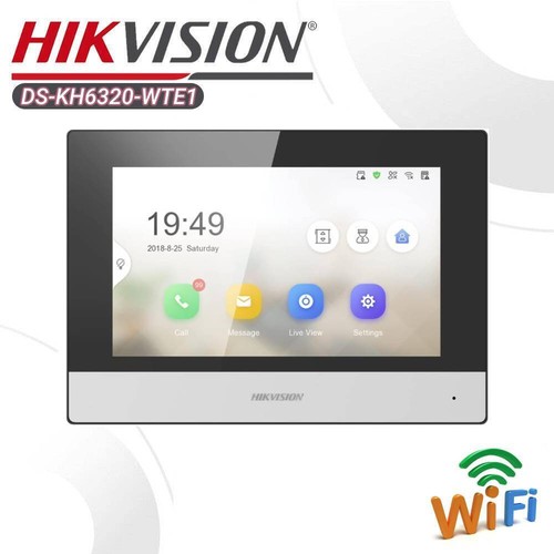 Hikvision DS-KH6320-WTE1 Video Intercom Station with 7" Colourful Touch ...