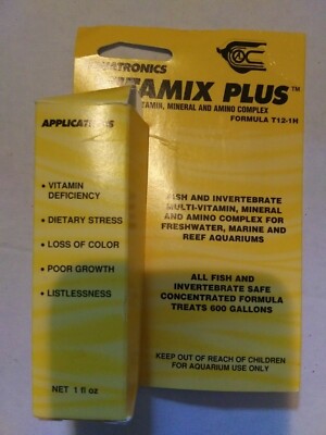 Aquatronics Vitamix Plus 1fl.oz Multi-vitamin Mineral Amino Complex Fish Inverts | eBay