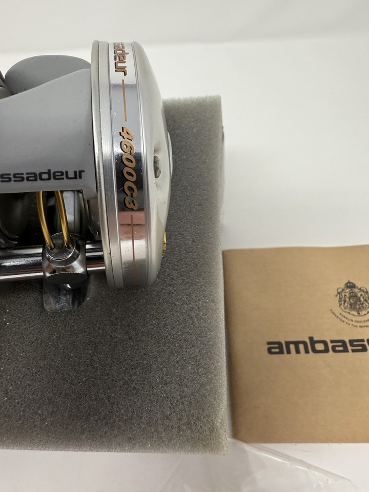 NOS Abu Garcia Ambassadeur 4600C3 Reel - Silver w/gold Lettering ...