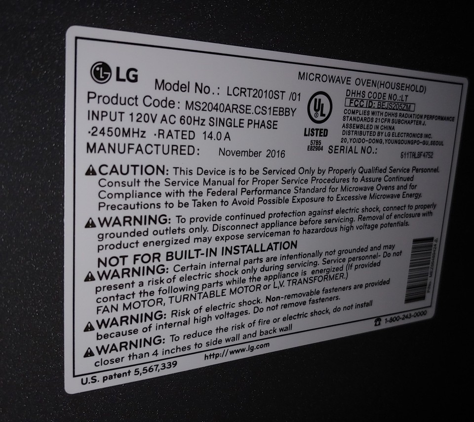 LG Microwave power cable used EAD59116210 LCRT2010ST (read description ...