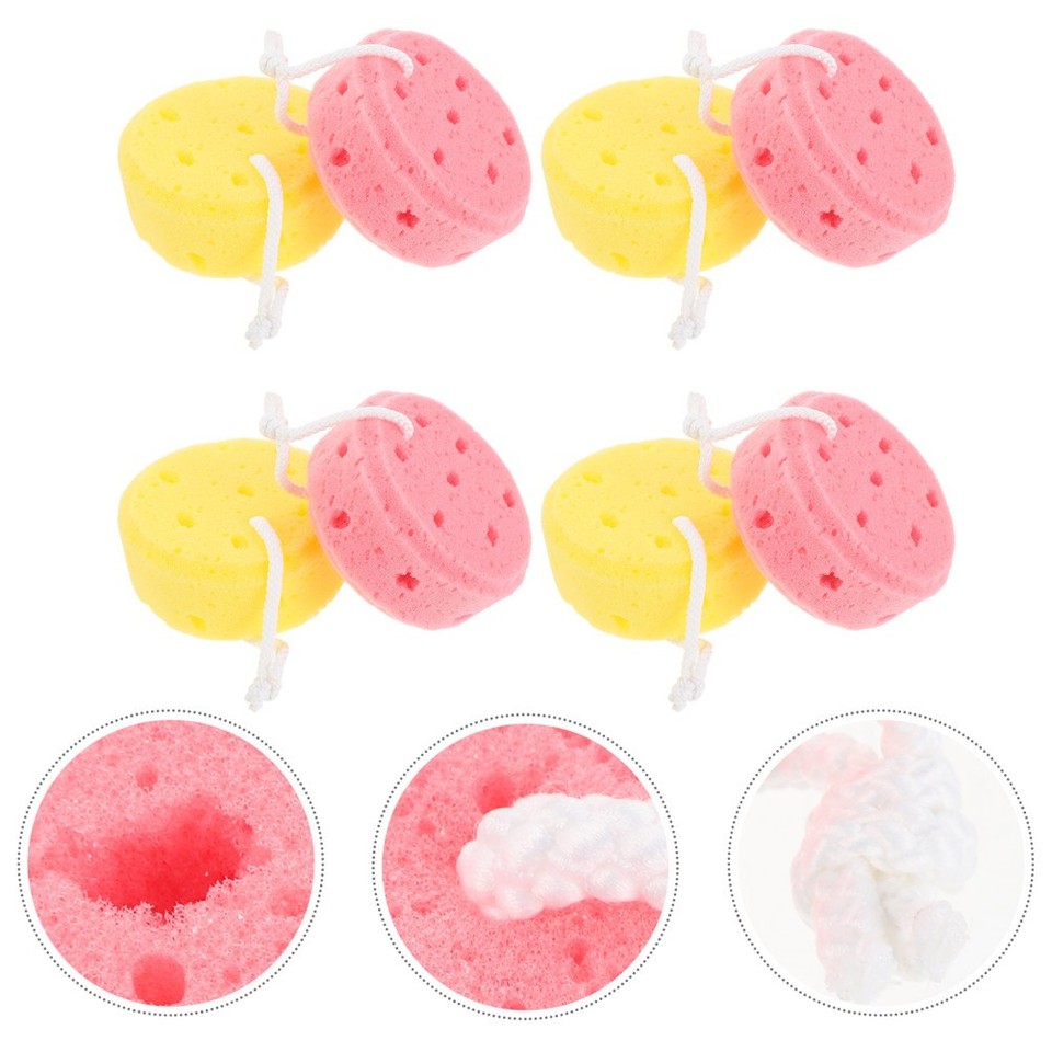8pcs Baby Bath Sponges Cartoon Exfoliating Bath Sponge for Body Wash ...
