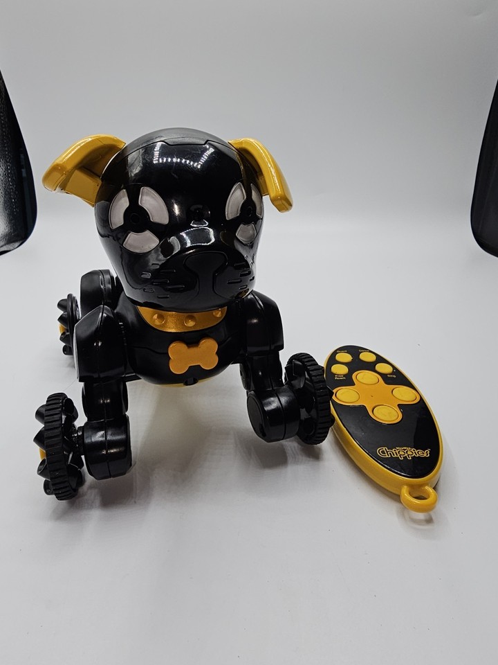 WowWee Chippies Chippo Robot Dog Remote Control Black/Yellow Working ...