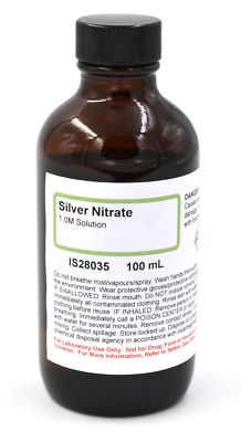 Silver Nitrate Solution, 1M, 100mL - The Curated Chemical Collection | eBay