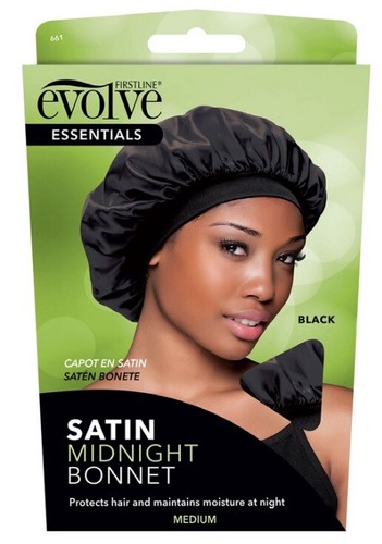 Firstline Evolve Essential Satin Midnight Bonnet Black Color W/Free ...