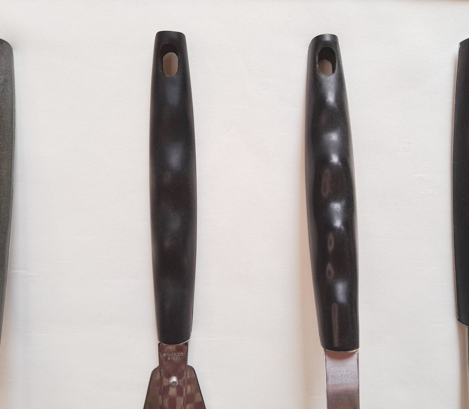 6 kitchen utensils 1970s embossed scrolls slice masher palette ladle ...