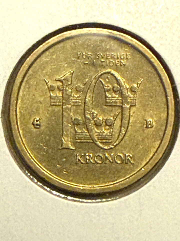 3 Sweden Coins - 1 Krona, 5 Kronor 10 Kronor - King Carl XVI Gustaf ...