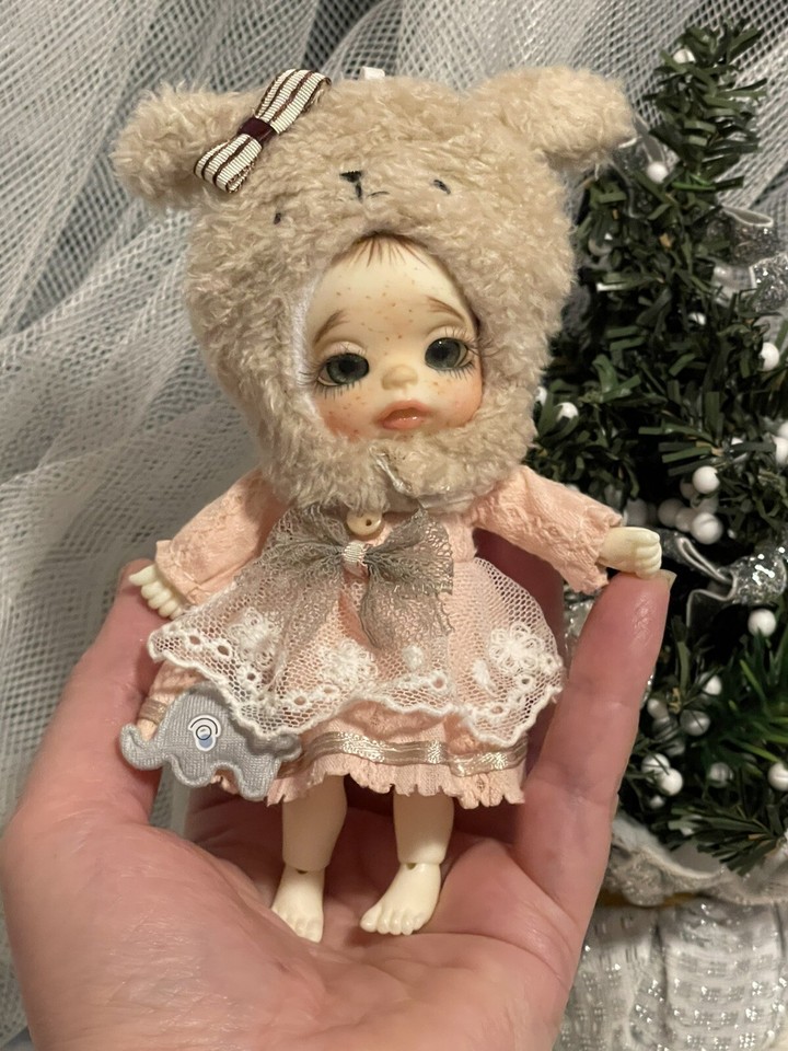 Ooak art Baby Doll 4,6-5inch, Ob11, Obitsu 1/12 . Mini BJD ,miniature ...