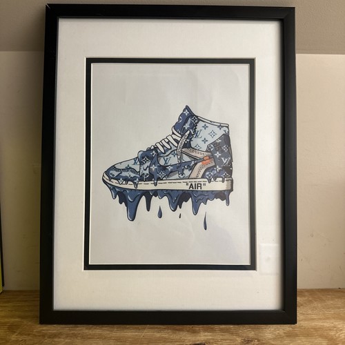 Dripping Air Jordan 1 Inspired Art Print Louis Vuitton Monogram Blue ...