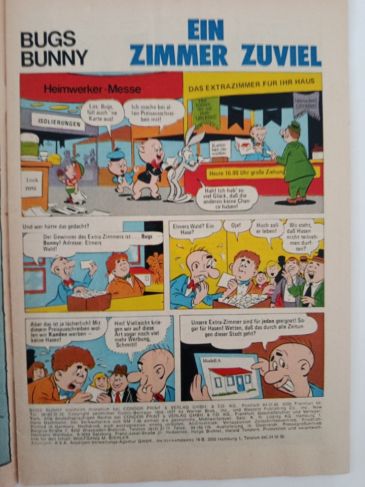 Bugs Bunny Nr. 64 (1977) Condor Comics Looney Tunes Die tolldreisten ...