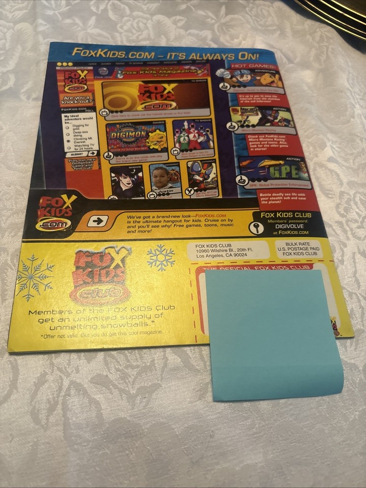 Fox Kids Magazine Cybersix Winter 2000 Vintage Issue #41 with Digimon ...