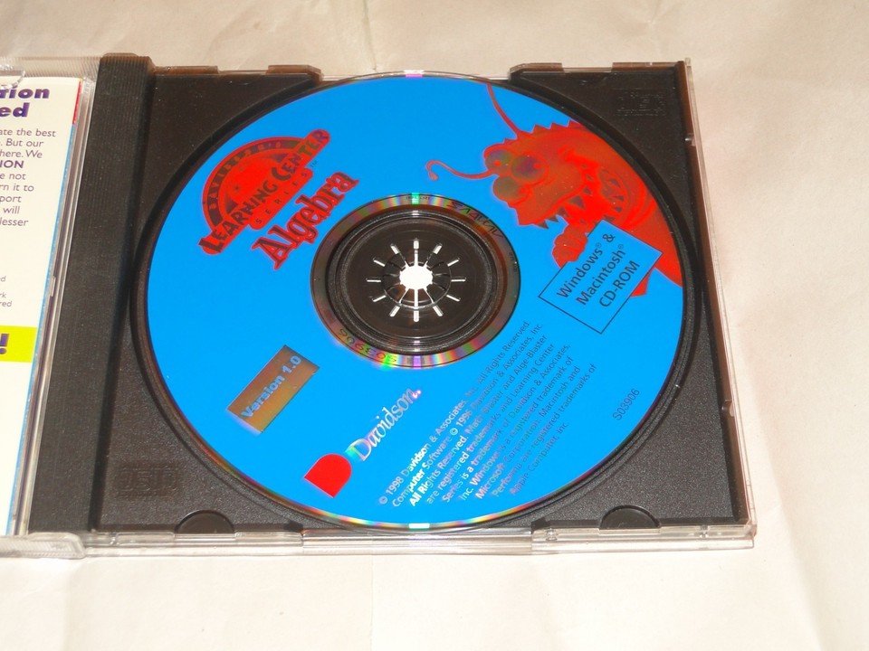 Davidson Learning Center Algebra CD-ROM Vintage Math Game Windows Mac ...
