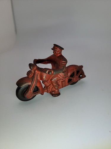 Vintage 1930's Hubley Cast Iron Motorcycle Cop 4" | eBay