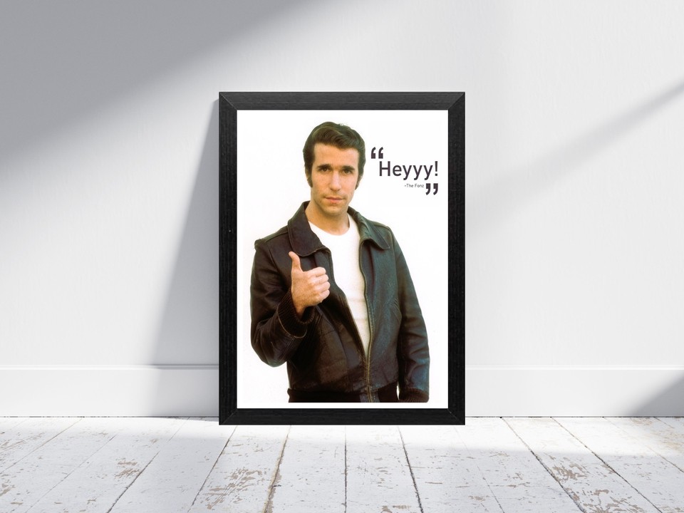 The Fonz Henry Winkler "Ayyy!"Happy Days Tv Show A4 A3 Print/Framed ...
