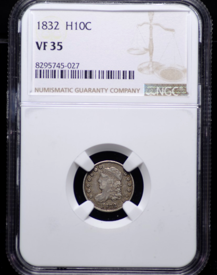 1832 CAPPED BUST HALF DIME NGC VERY CHOICE VERY FINE 35 NICE AND ...