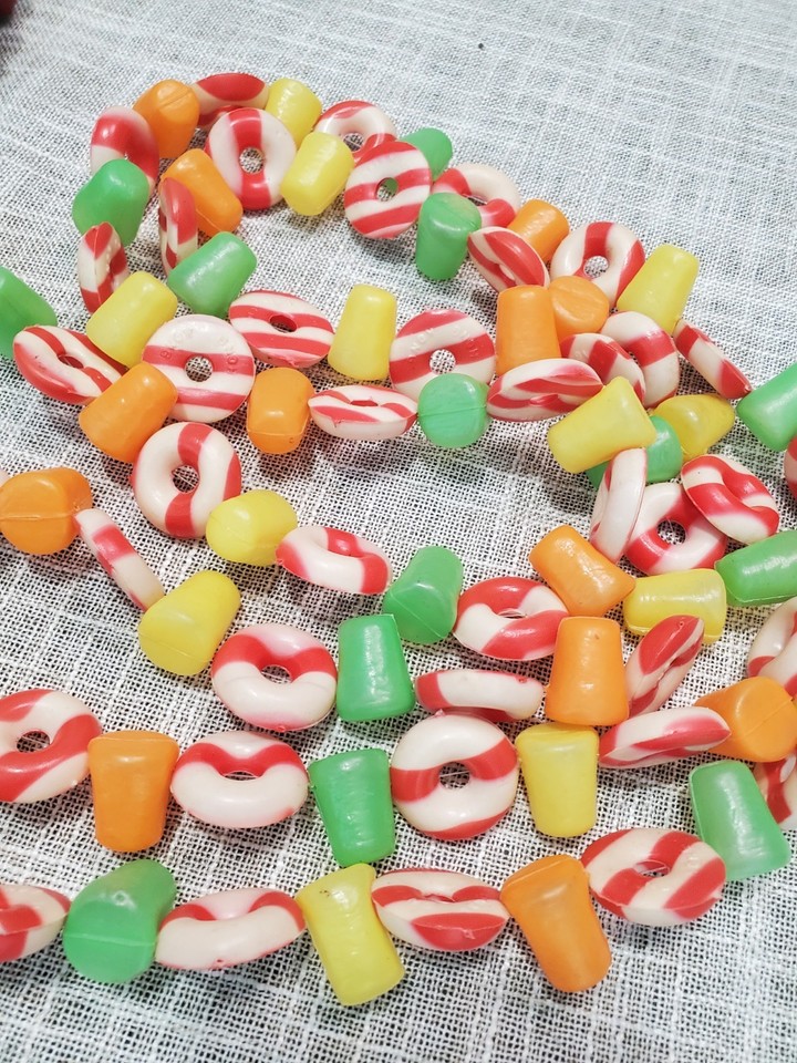 Vintage Life Saver Gum Drop Candy plastic Christmas garland & Bead ...