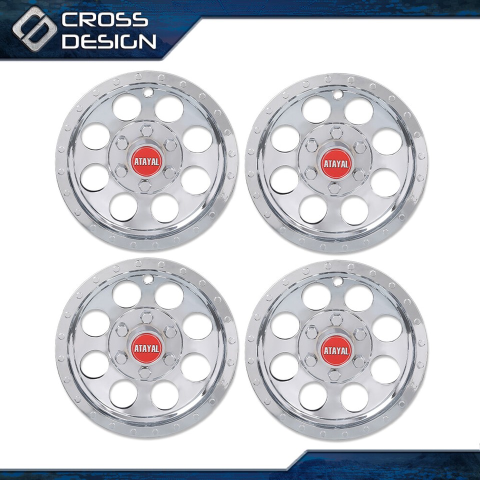 4PCS 10" Golf Cart Wheel Cover Hub Caps Silver Fit For EZGO Club Car ...