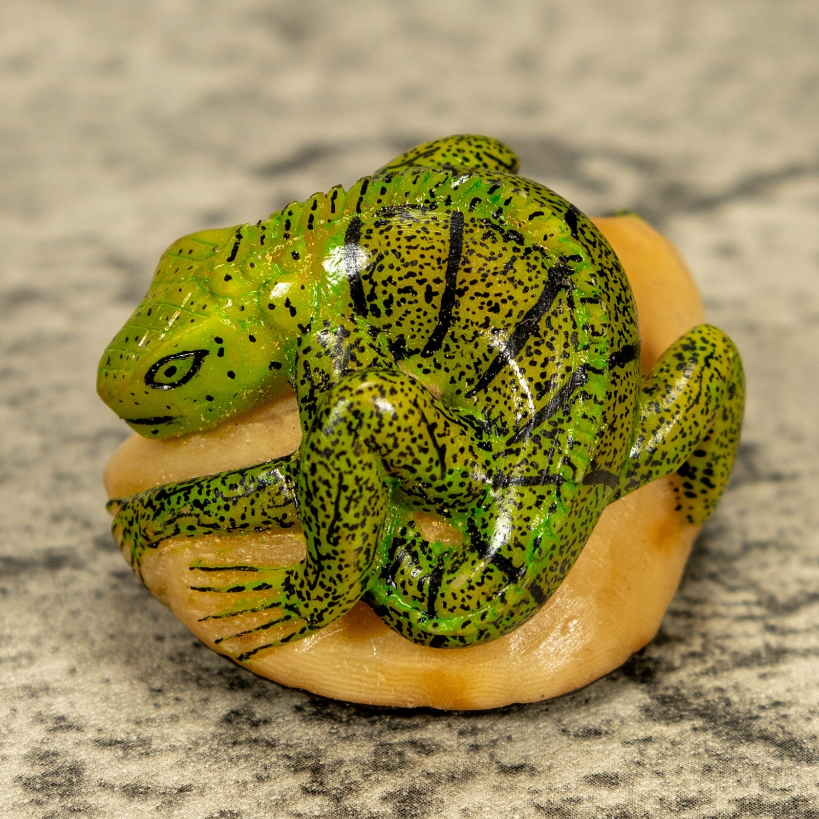 Green Iguana Lizard Tagua Nut Carving | eBay Australia