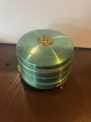 Antique Green Music Powder Box Medallion WM Sprague Clock Co New York ...