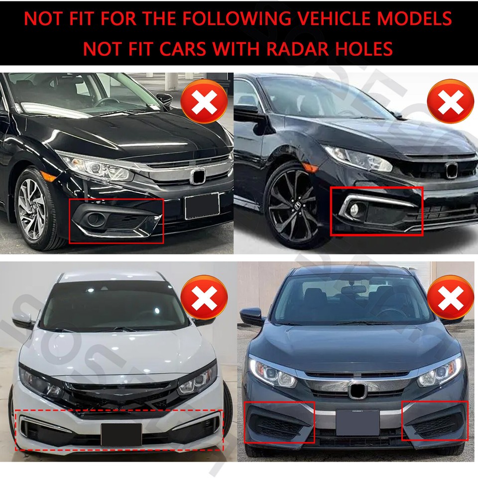 For Honda Civic Hatchback FK7 2017-21 Front Bumper Fog Light Garnish ...