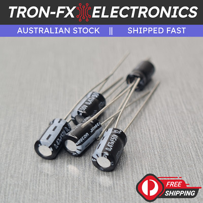 5PCS 0.47uF 50V SS Series Miniature PCB Electrolytic Capacitor 4.2x7 ...