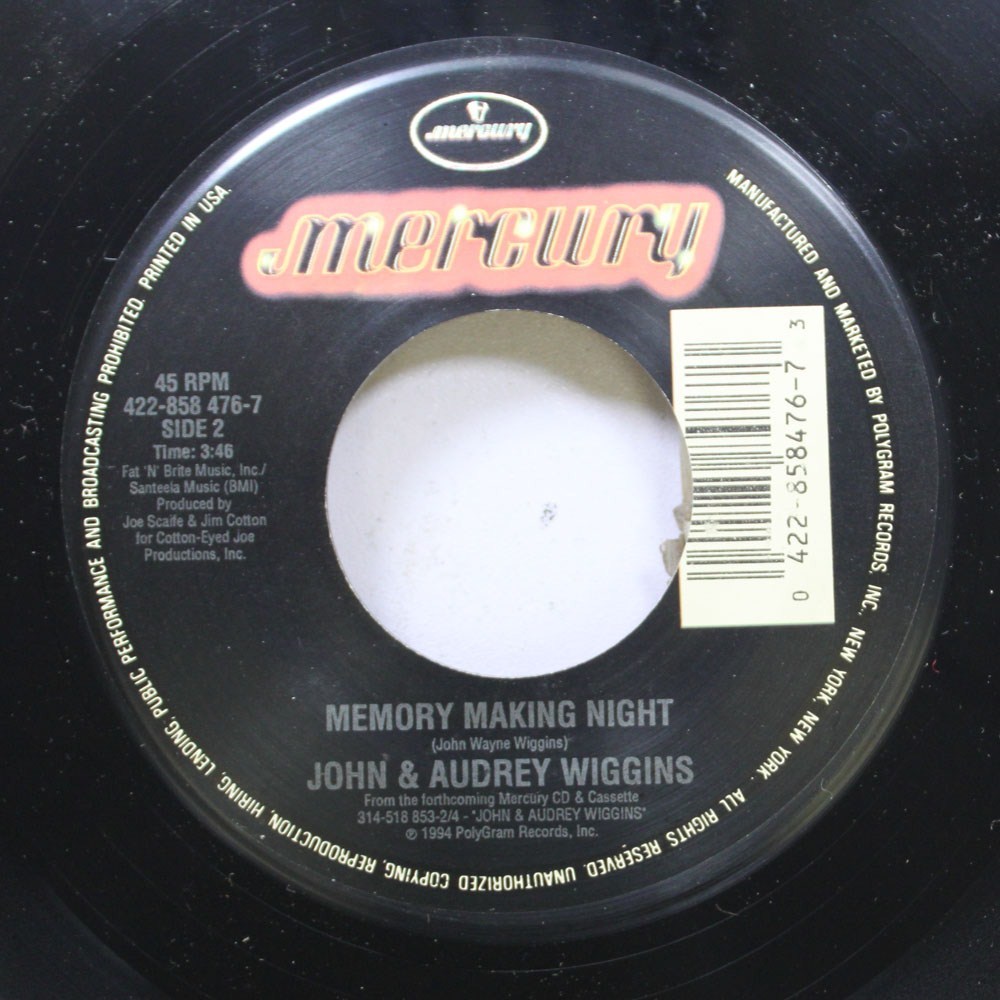 Country Nm! 45 John & Audrey Wiggins - Memory Making Night / Falling ...
