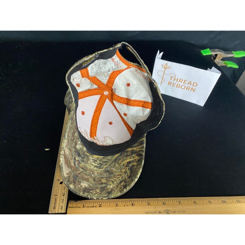 Cabelas Hat Camouflage Hunting Outdoors Baseball Cap Logo Orange Accent ...