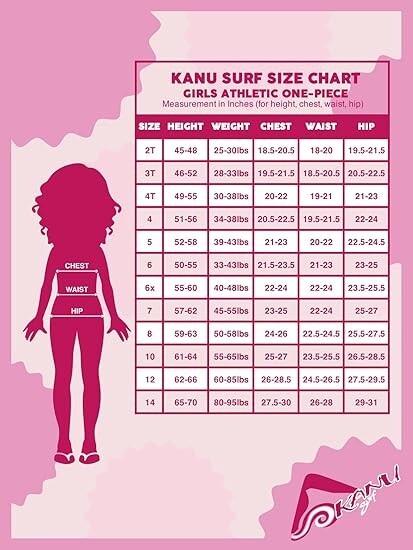 Kanu Surf Girls Maggie Beach Sport Athletic One Piece - Pink - Size 7 ...
