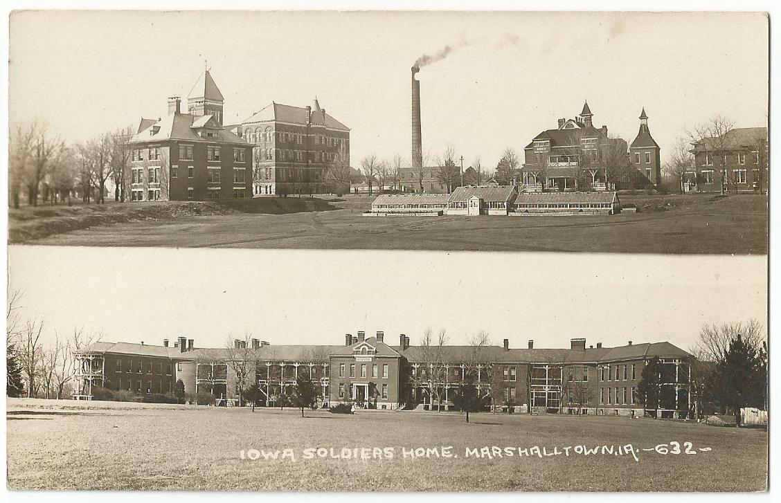 Marshalltown Iowa IA Soldiers Home & Hospital Multi-view RPPC Real ...