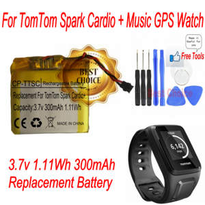 3.7V 300mAh Replacement Battery for TomTom Spark Cardio + Music GPS ...