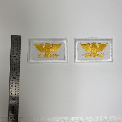 Gold Eagle Embroidered On White Patch 1x2” Iron Or Sew On - Pack of 5 ...