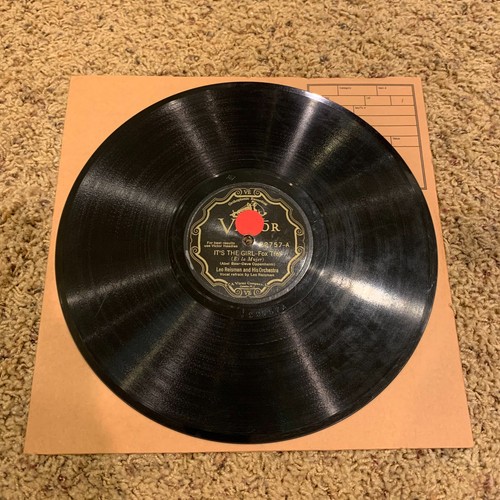 78 RPM Record Leo Reisman It's the Girl Jazz Dance Band Victor Rare ...