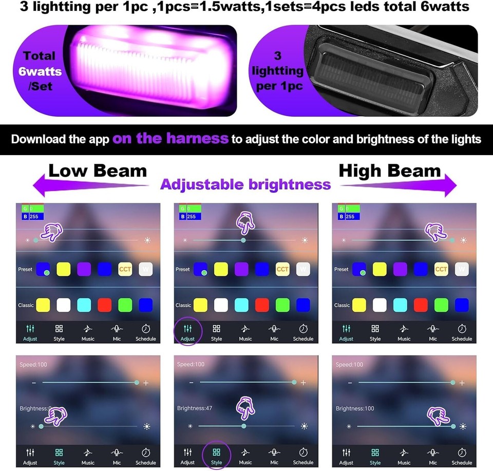 RGB Led Grill Lights for 2021-2024 Toyota 4Runner Sr5 Limited TRD-Sport ...