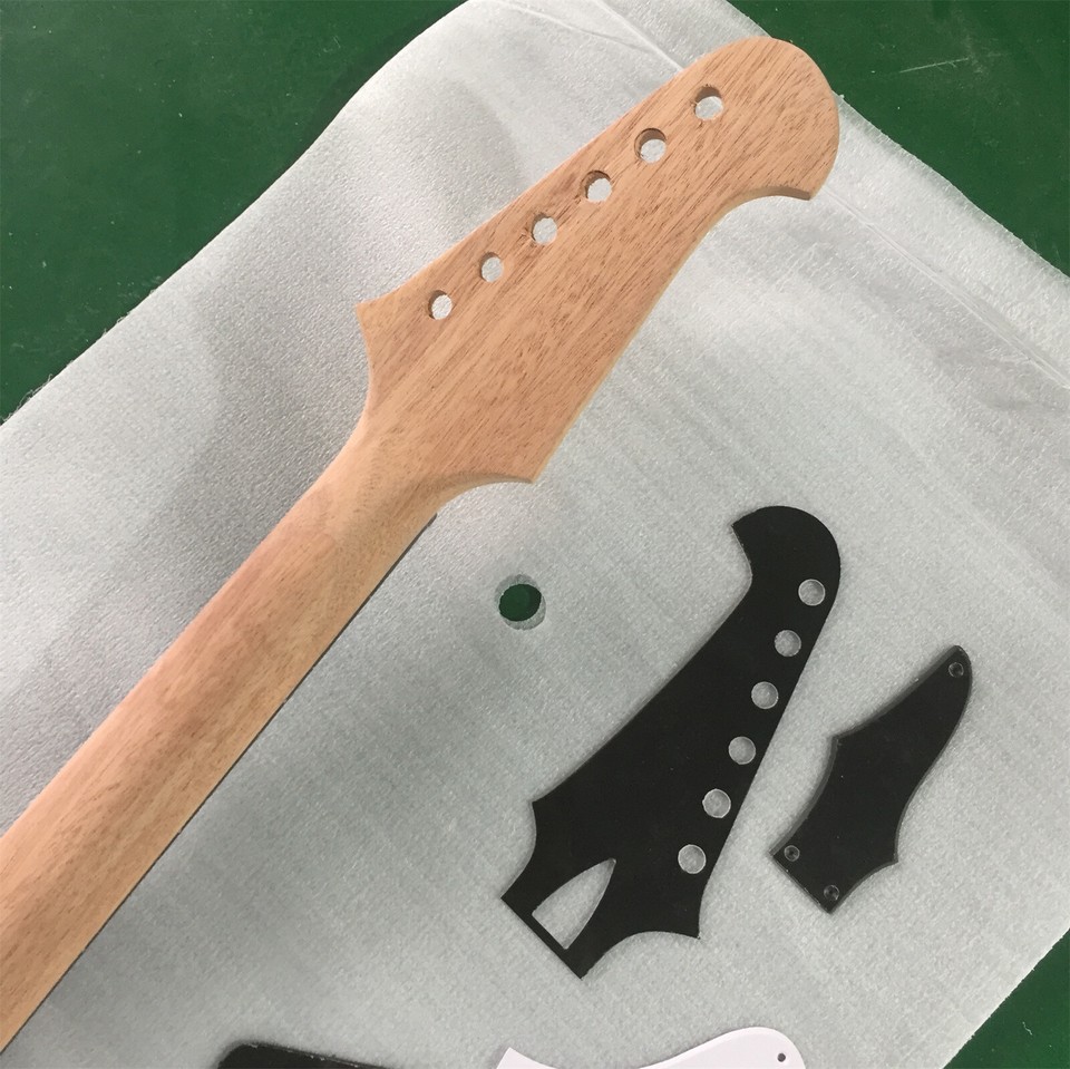 Unfinished Natural Solid Body Electric Guitar Body&Neck Mini H Pickup ...