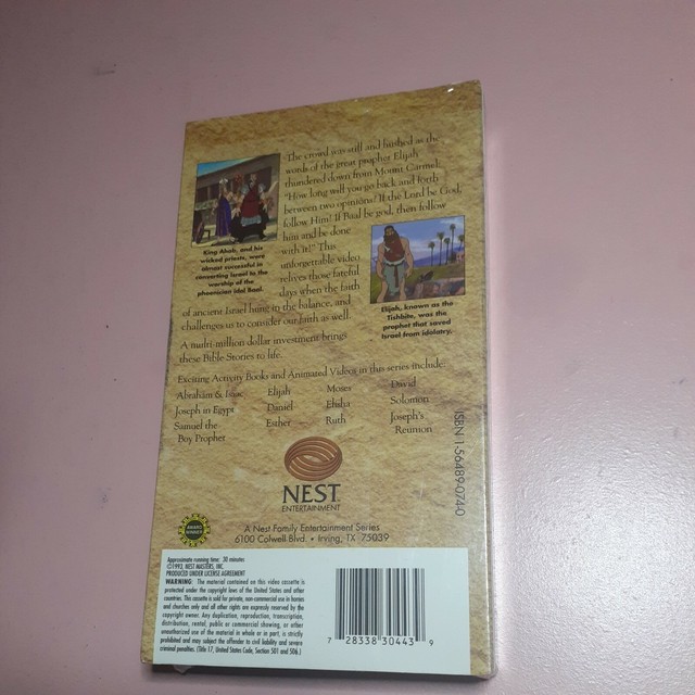VHS 9a Elijah Nest Animated Stories From The Bible Old Testament Living ...