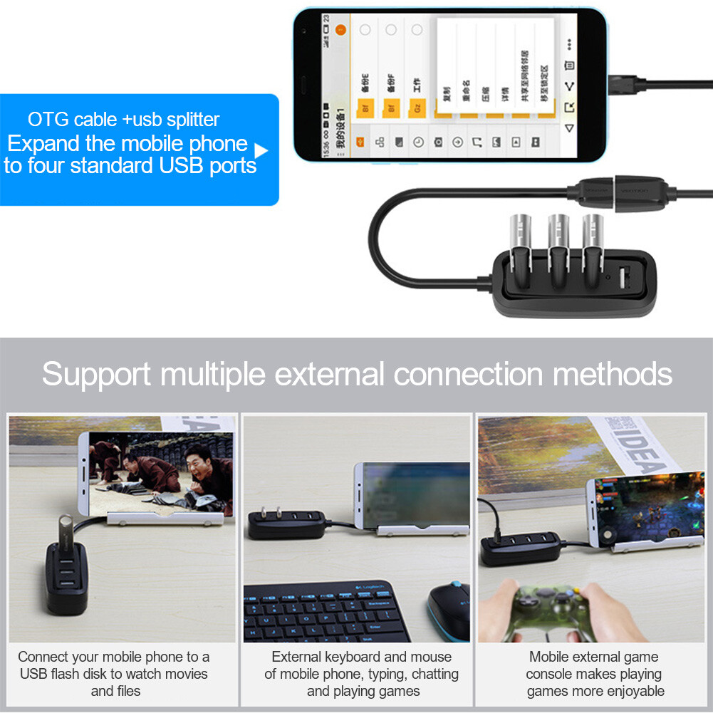 USB Hub Stable Strong Compatibility Durable U Disk 4 Ports High Speed ...