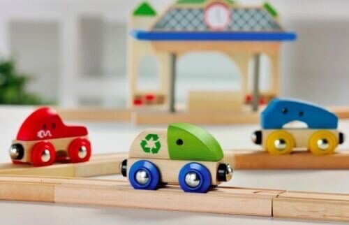 EverEarth EE33658 Wooden Eco City Train compatible with BRIO BIGJIGS ...